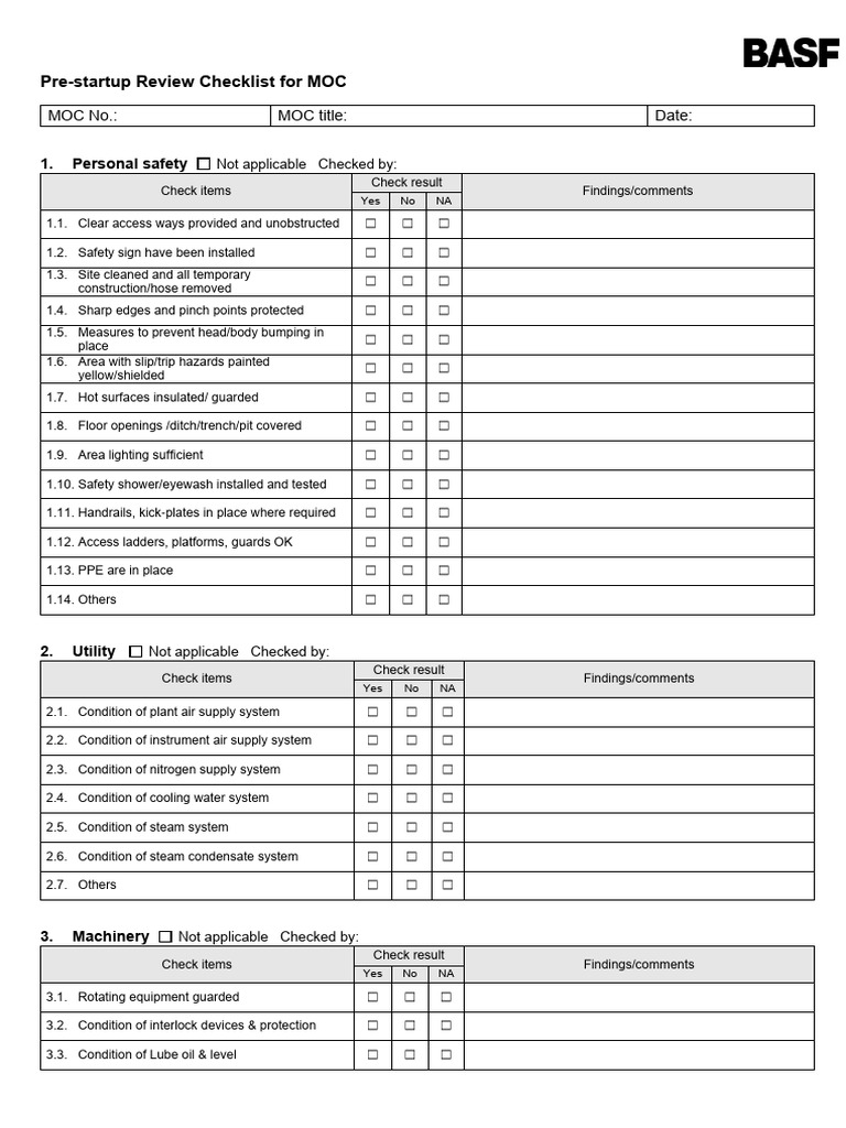 G-GD-PRS 005 Annex 9 MOC PSSR | PDF | Fire Sprinkler System ...