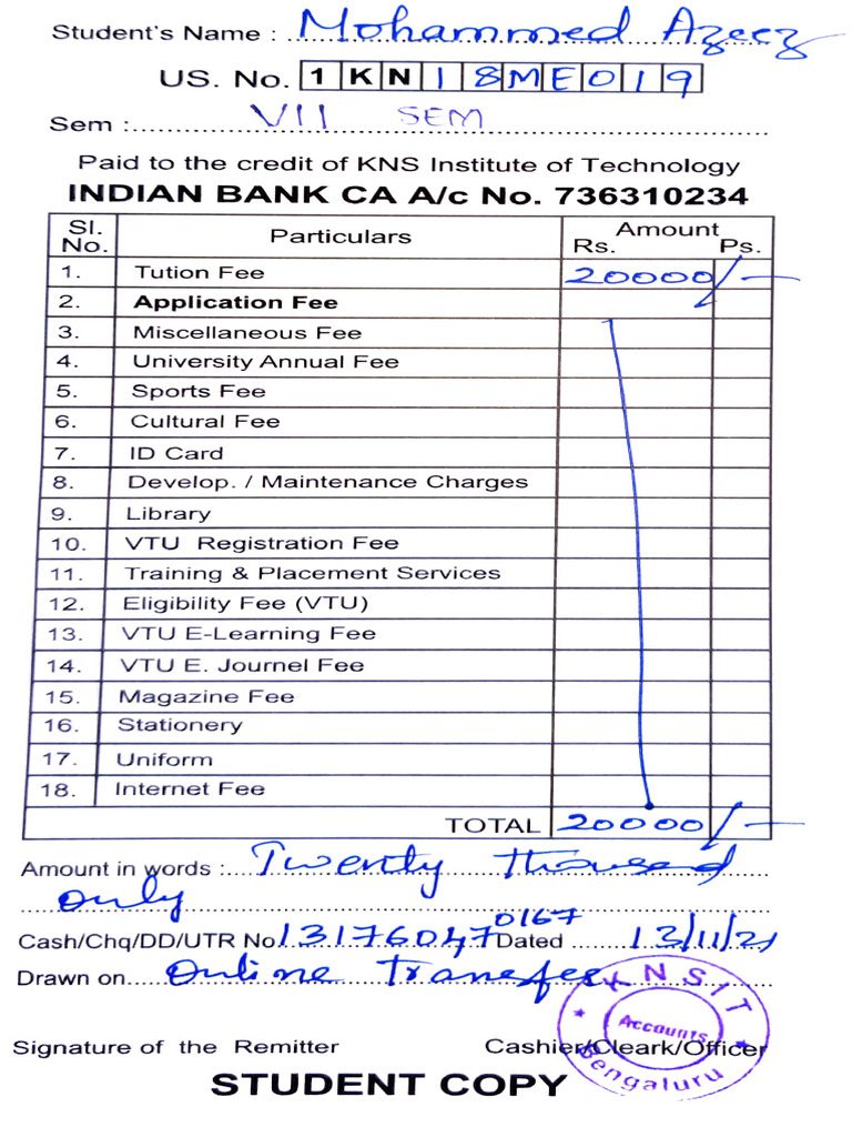 College Fee Receipt Download 2024 | PDF | Finance & Money Management