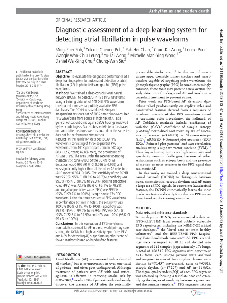 Poh 2018 | PDF | Deep Learning | Sensitivity And Specificity
