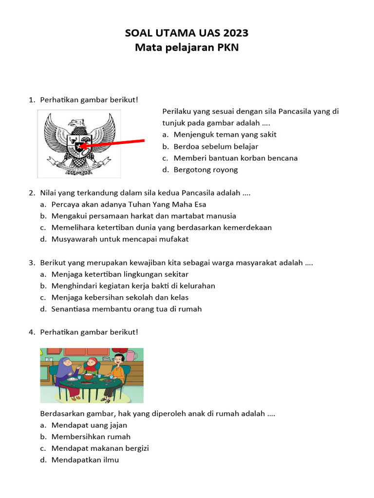 Soal UTAMA US PKN 2023 | PDF | Olahraga & Rekreasi | Seni