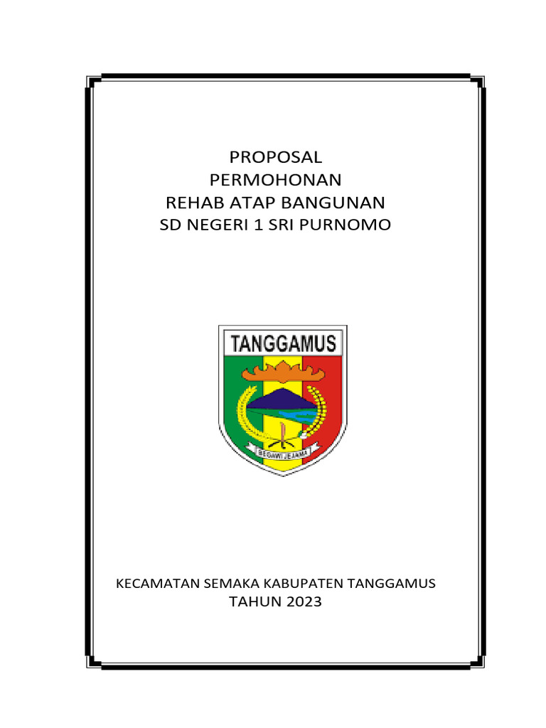 Proposal Rehab Atap SD Negeri 1 Purnomo | PDF
