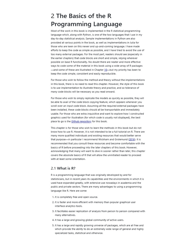 The Basics of The R Programming Language | PDF | Integrated Development Environment | Computer ...
