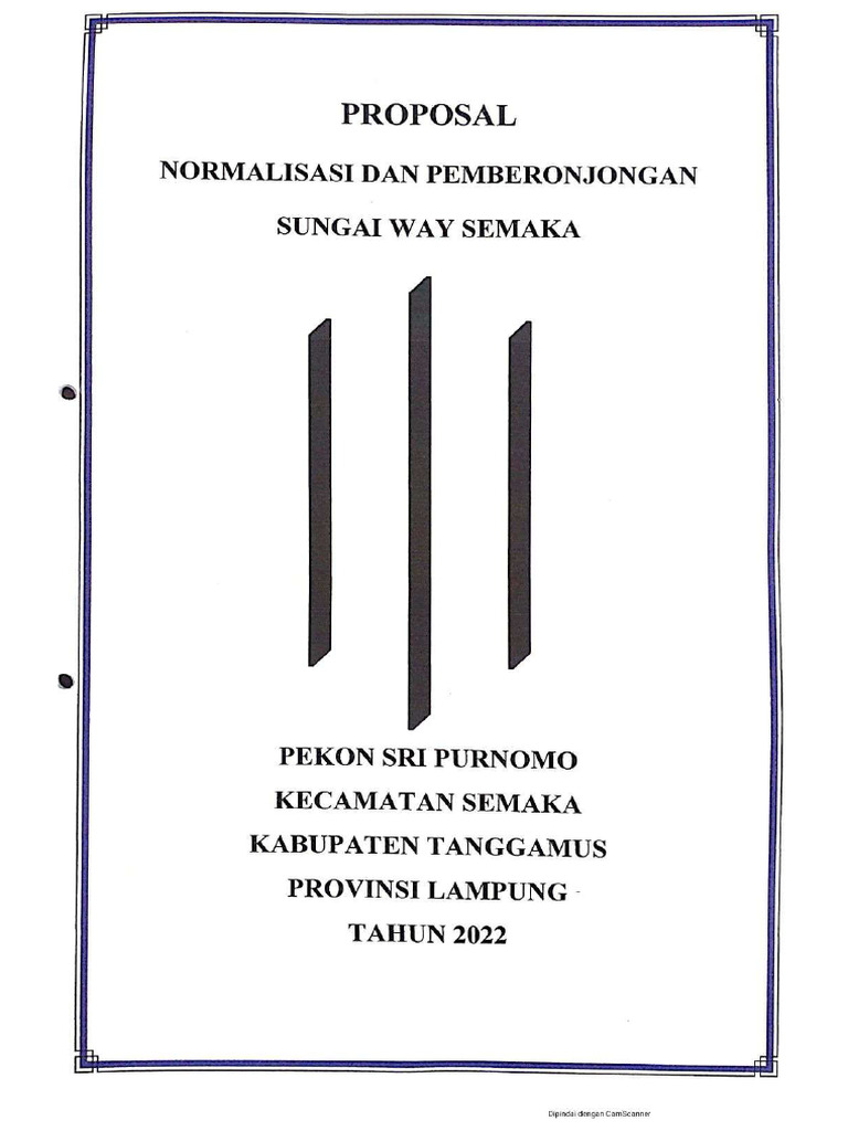 Proposal Normalisasi Dan Beronjong Sungai Way Semangka | PDF