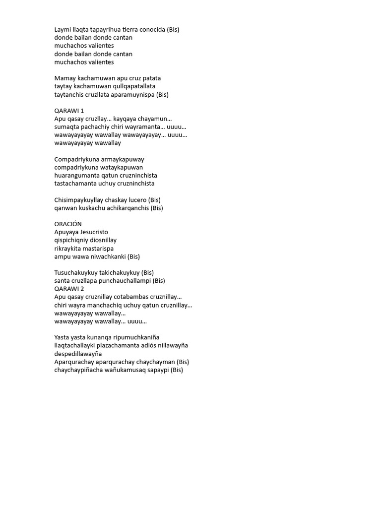 Letra de La Danza | PDF