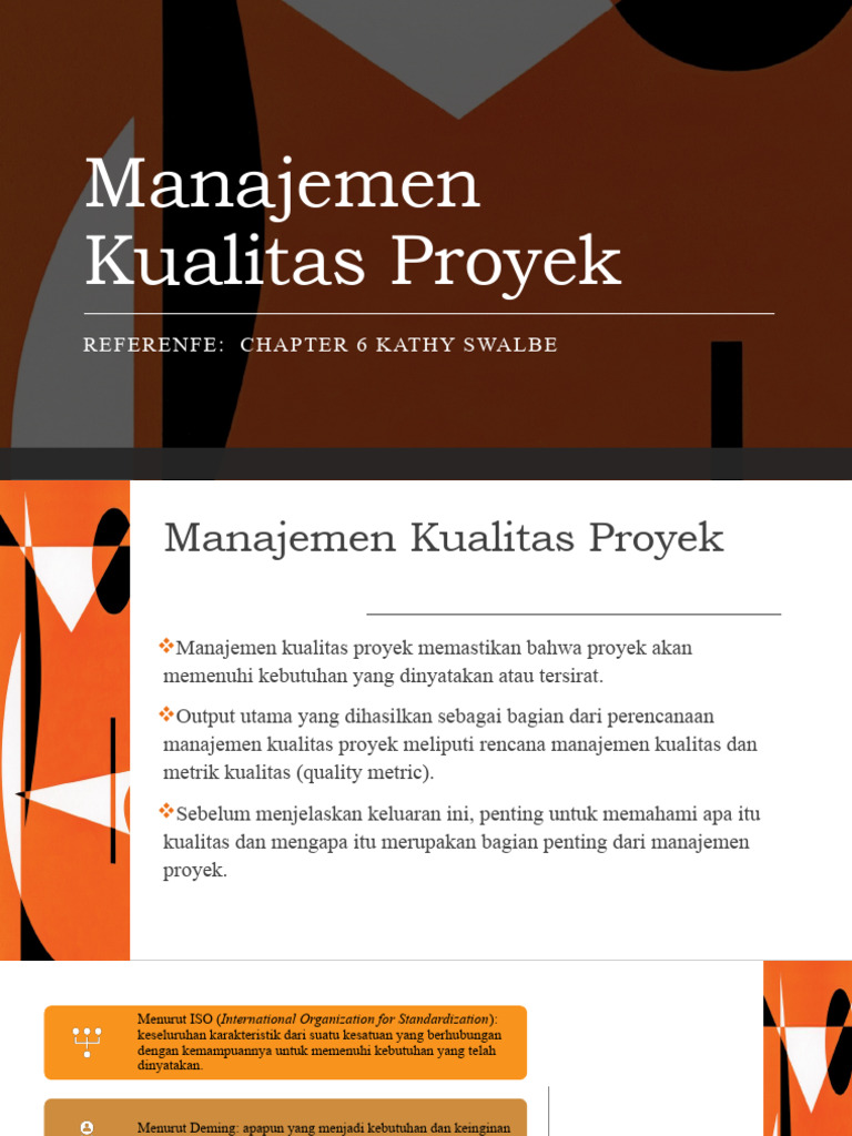Manajemen Kualitas Proyek | PDF | Bisnis | Pengelolaan Keuangan & Uang