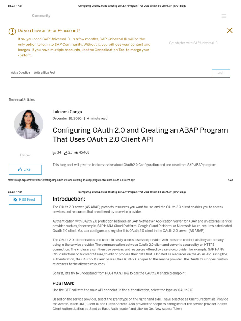 Configuring OAuth 2.0 and Creating An ABAP Program That Uses OAuth 2.0 Client API - SAP Blogs ...