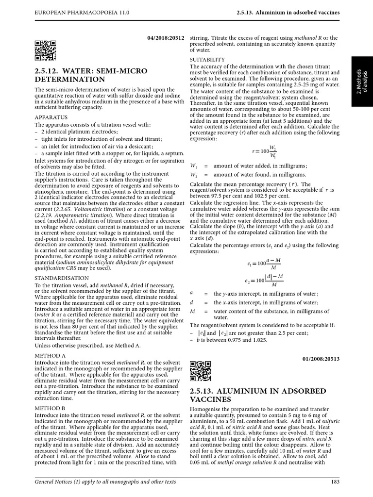2.5.12. Water Semi-Micro Determination | PDF | Titration | Chemistry