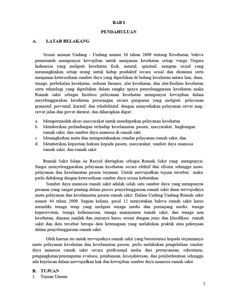 Pedoman SDM RS Ar Rasyid | PDF | Karier & Perkembangan | Sains & Matematika