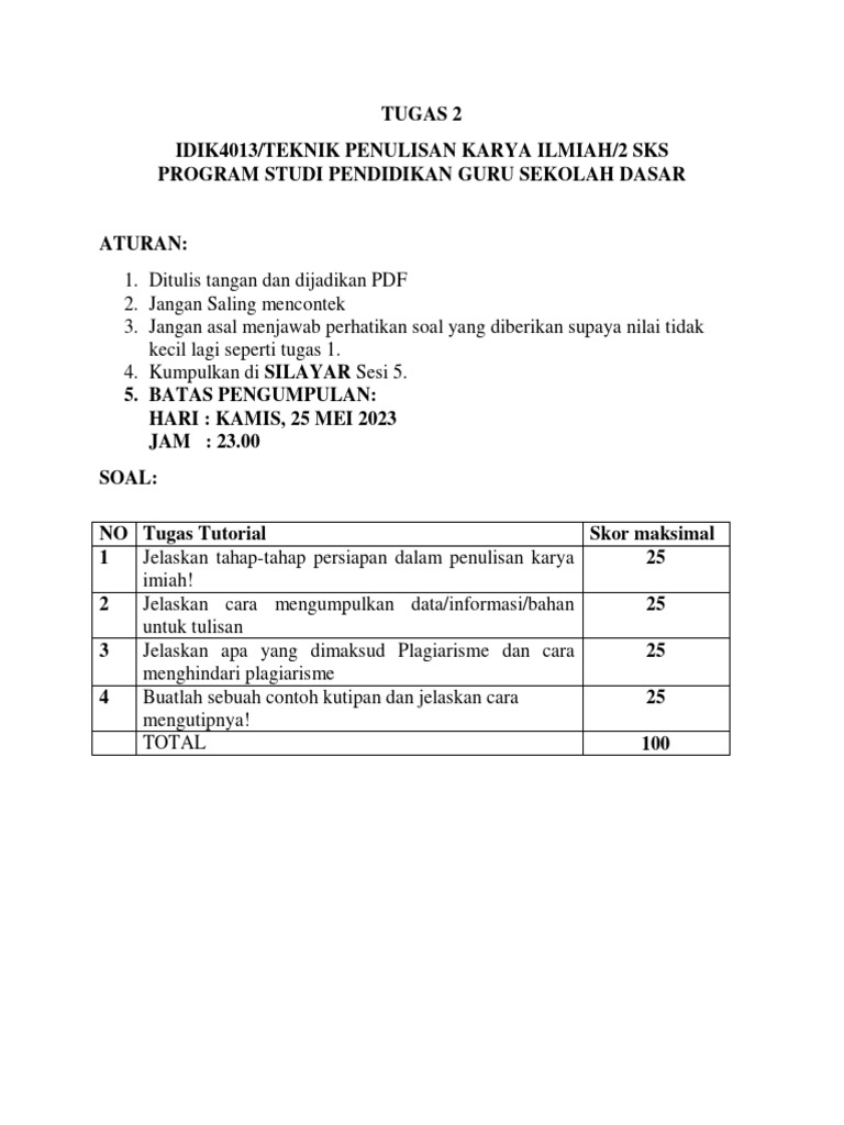 Tugas 2 Penulisan Karya Ilmiah | PDF | Karier & Perkembangan | Seni