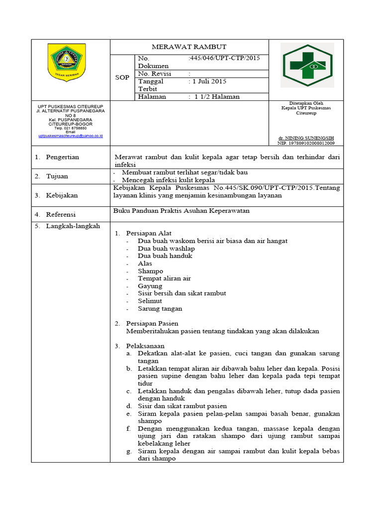 SOP Merawat Rambut | PDF