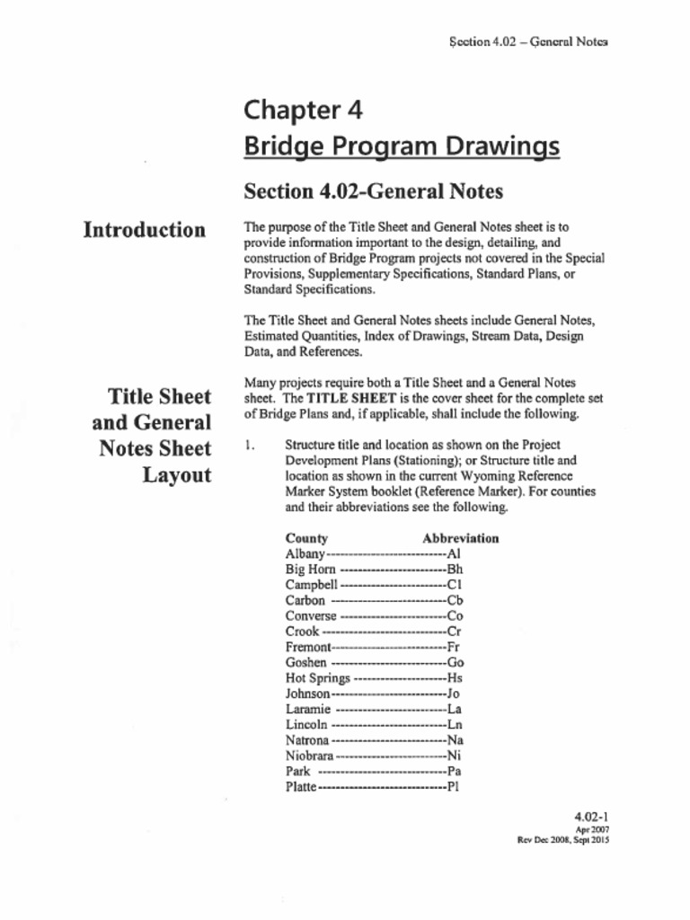 BRIDGE - General Notes | PDF