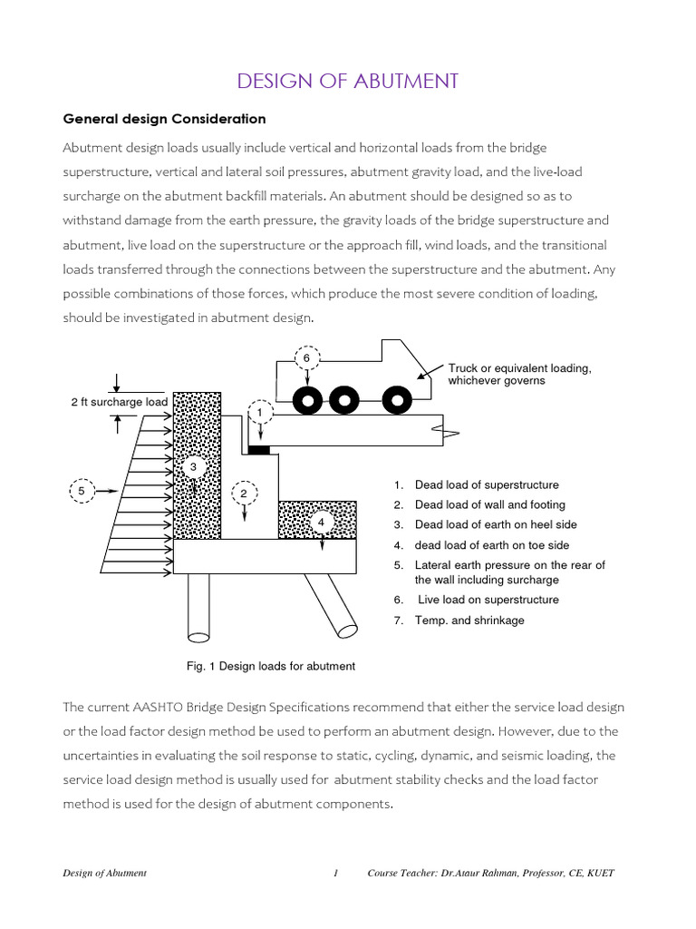 1640246980design of Bridge Abutment | PDF | Drainage | Structural Load