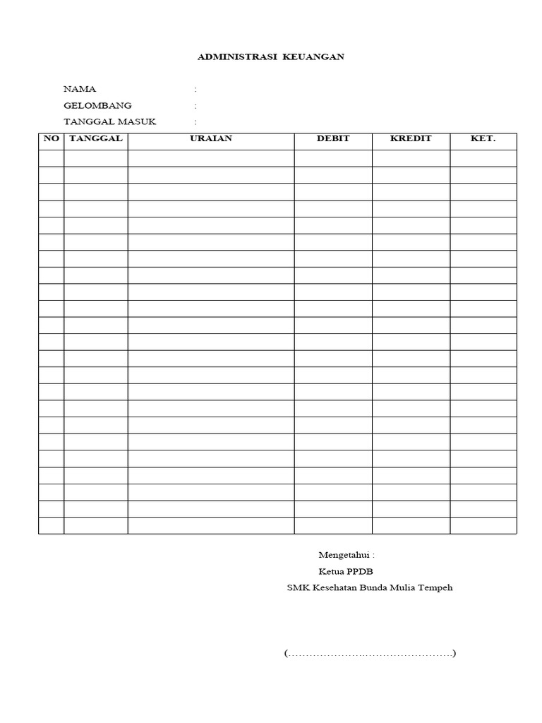 ADMINISTRASI KEUANGAN PPDB | PDF