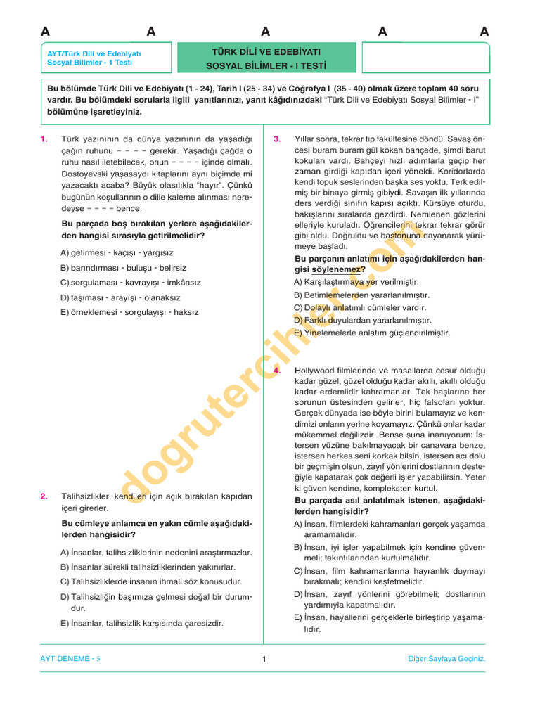 2022 AYT5 Soru | PDF