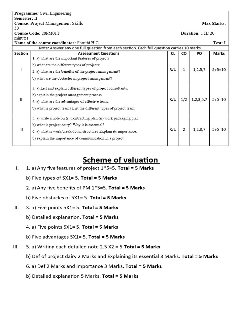 Test 1 | PDF | Project Management