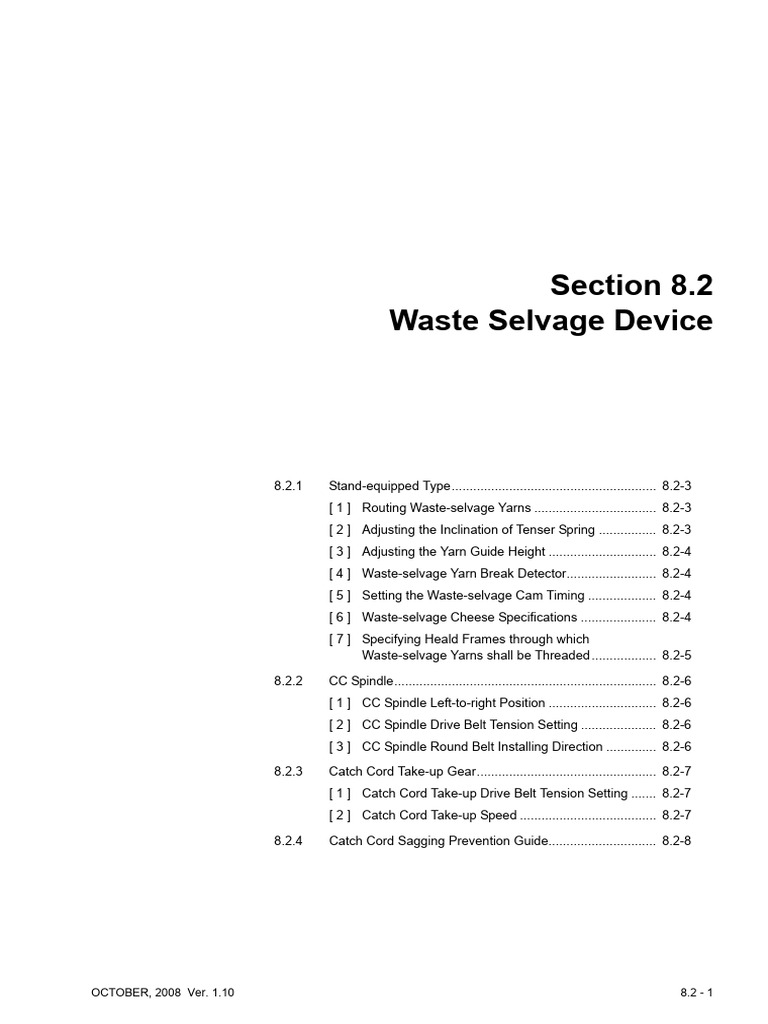 Section 8.2 - Waste Selvage Device 5 | PDF | Weaving | Loom