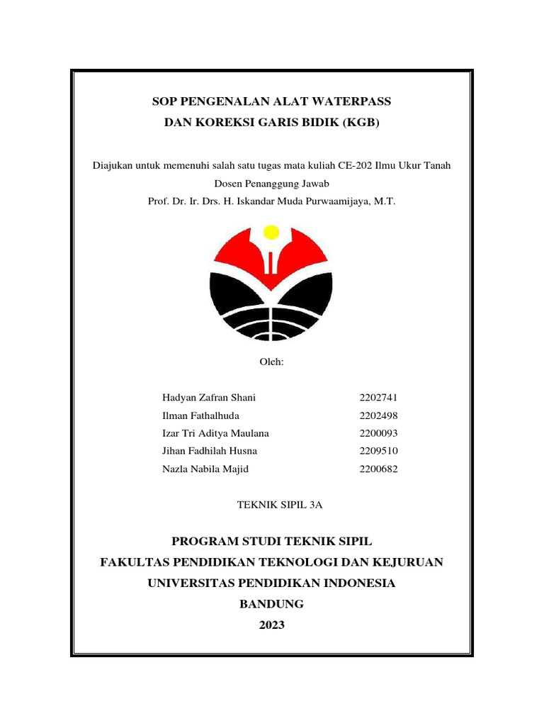 Sop Pengenalan Alat Waterpass Dan KGB | PDF