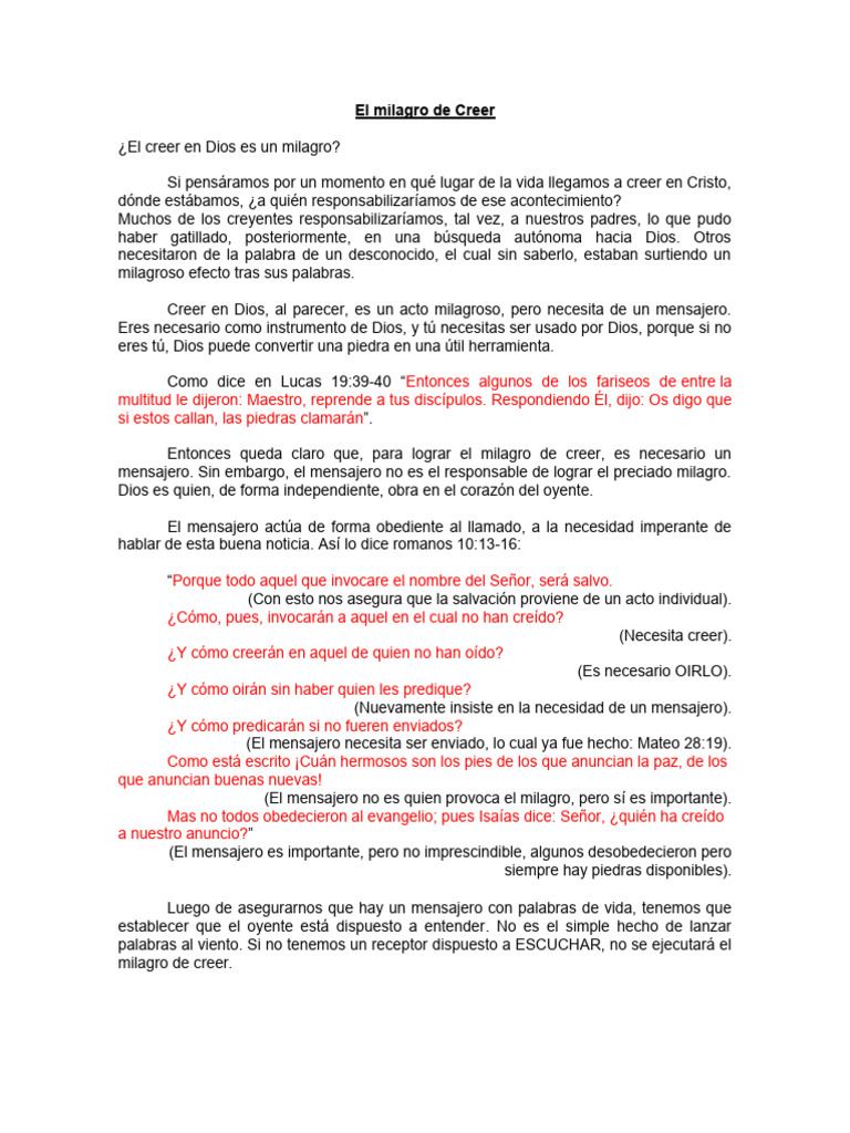 1 El Milagro de Creer | PDF | Dios | Creencia religiosa y doctrina