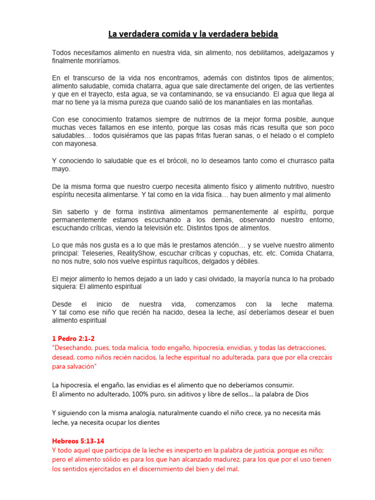 2 La Verdadera Comida y La Verdadera Bebida | PDF | Jesús | Vida eterna ...