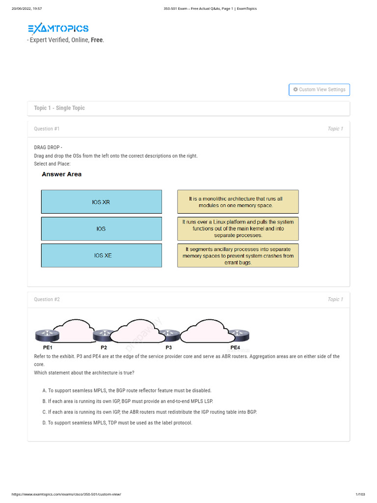 350-501 Exam - Free Actual Q&As, Page 1 - ExamTopics No Awnsers | PDF ...