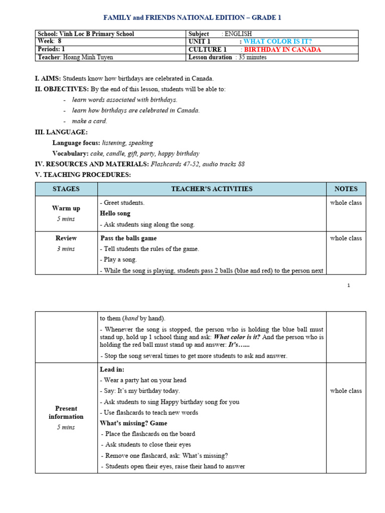 Tuan 8 - Grade 1 | PDF | Flashcard | Cognition