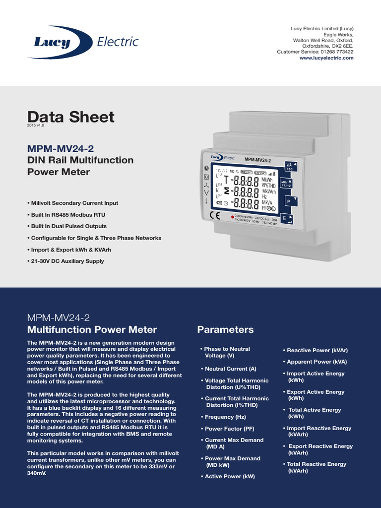 4.2 Lucy-Electric - MPM-MV24-2 | PDF | Alternating Current | Ac Power