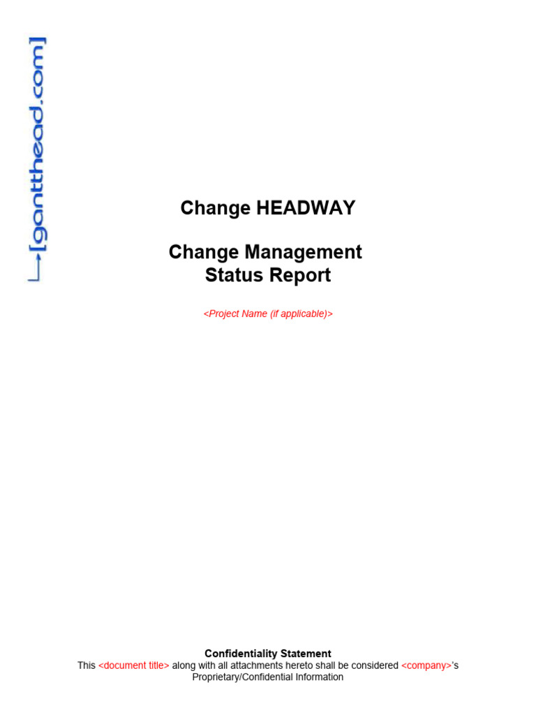 CH Change Management Status Report Template | PDF