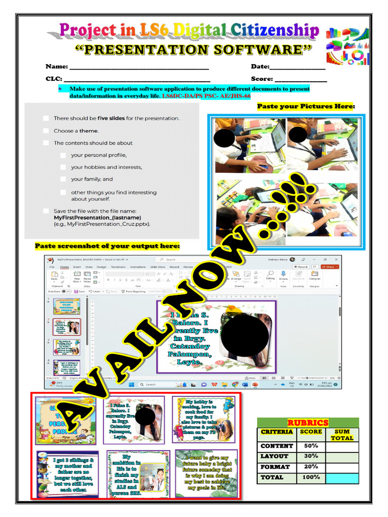 LS6 Presentation Software Project Template | PDF