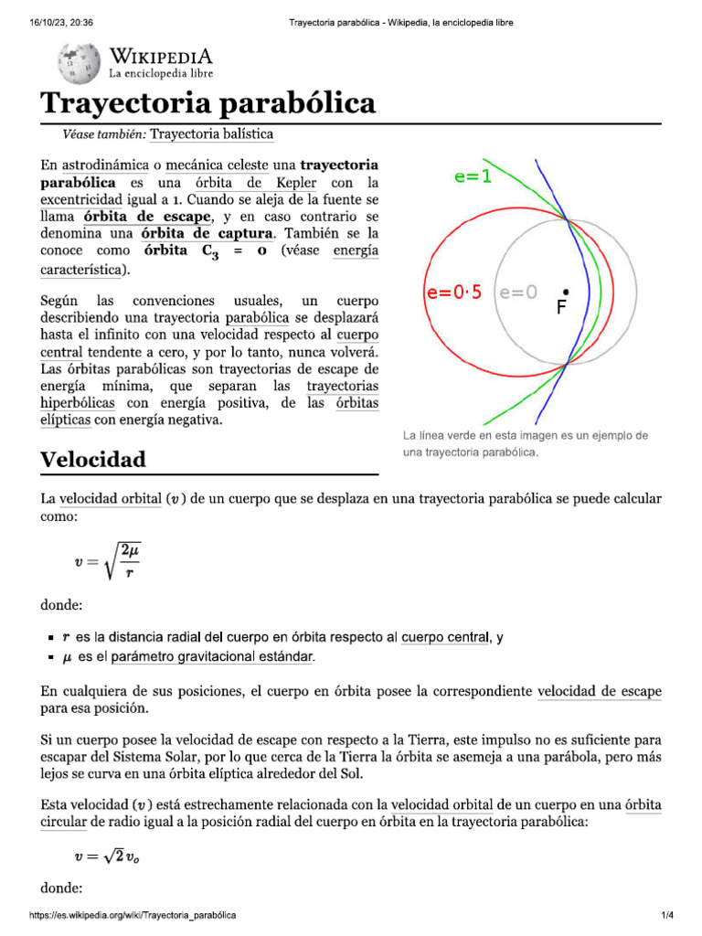 Trayectoria parabólica | PDF