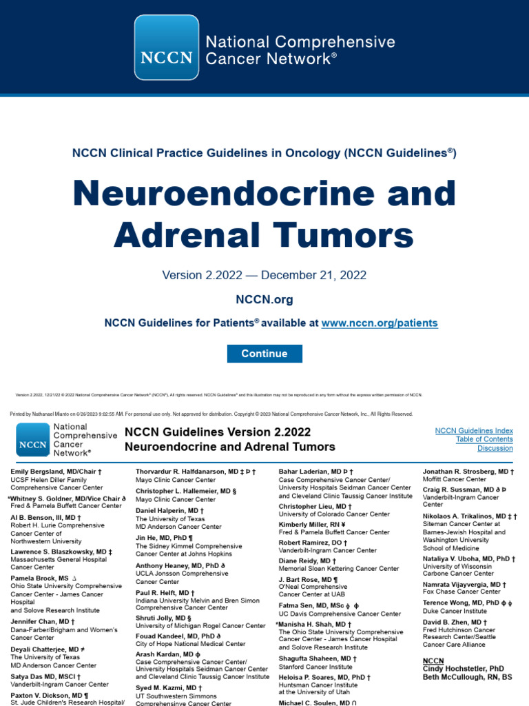 NCCN Neuroendokrin | PDF | Neoplasms | Causes Of Death