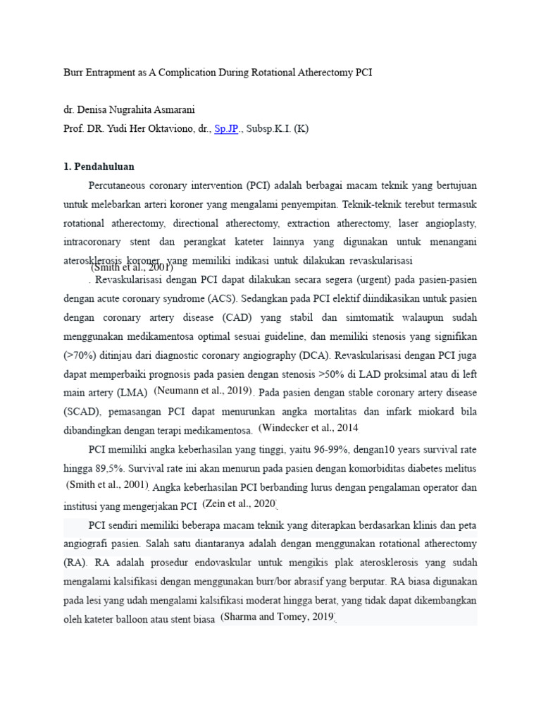 Backup Burr Entrapment As A Complication During Rotablator PCI | PDF ...