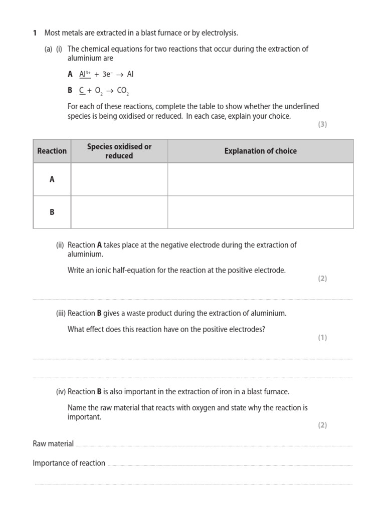 Electrolysis 2 QP | PDF | Oxide | Silicon Dioxide