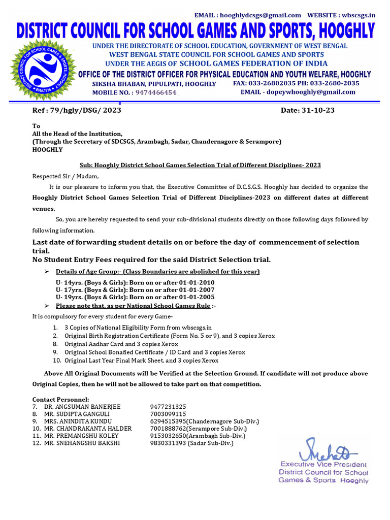 District Selection Trial 2023 Part 2 | PDF | Government And Personhood ...