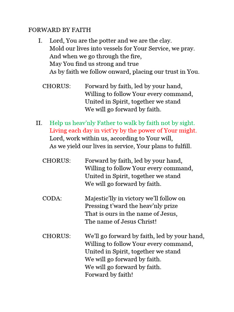Forward By Faith Pdf