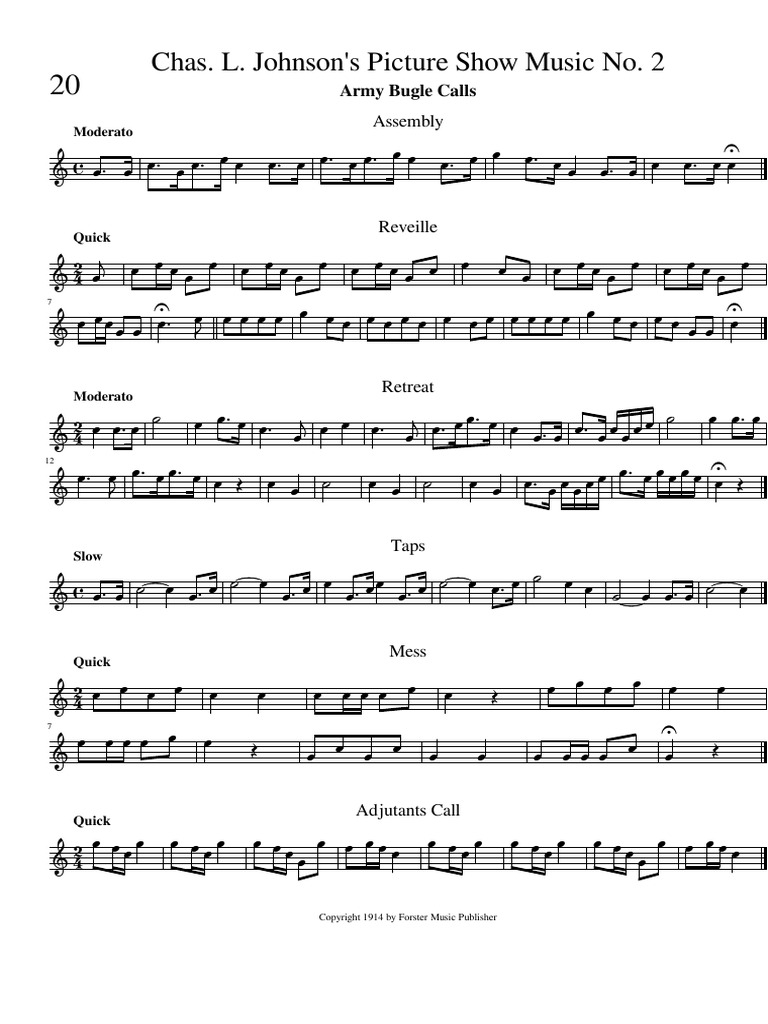 Army Bugle Calls 1914 | PDF