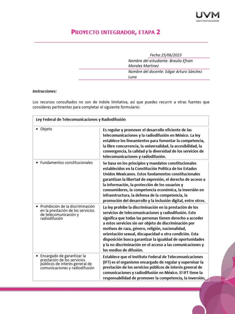 Proyecto Integrador Etapa 2 | PDF | Telecomunicaciones | México