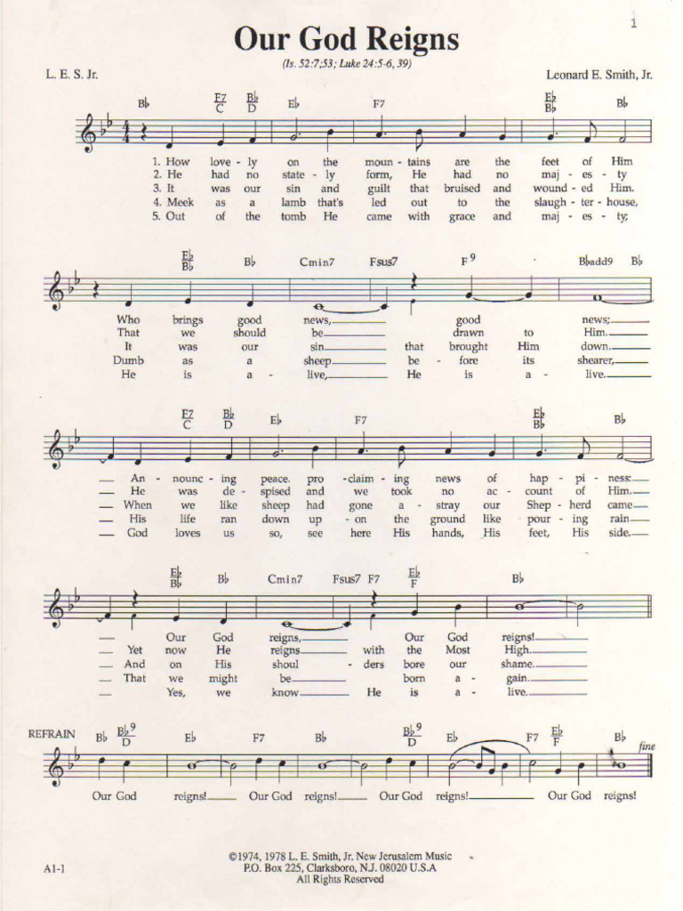 Our God Reigns Leonard E Smith Pdf