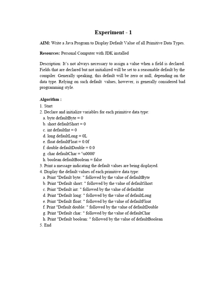 Java Lab Pdf Data Type Computer Programming