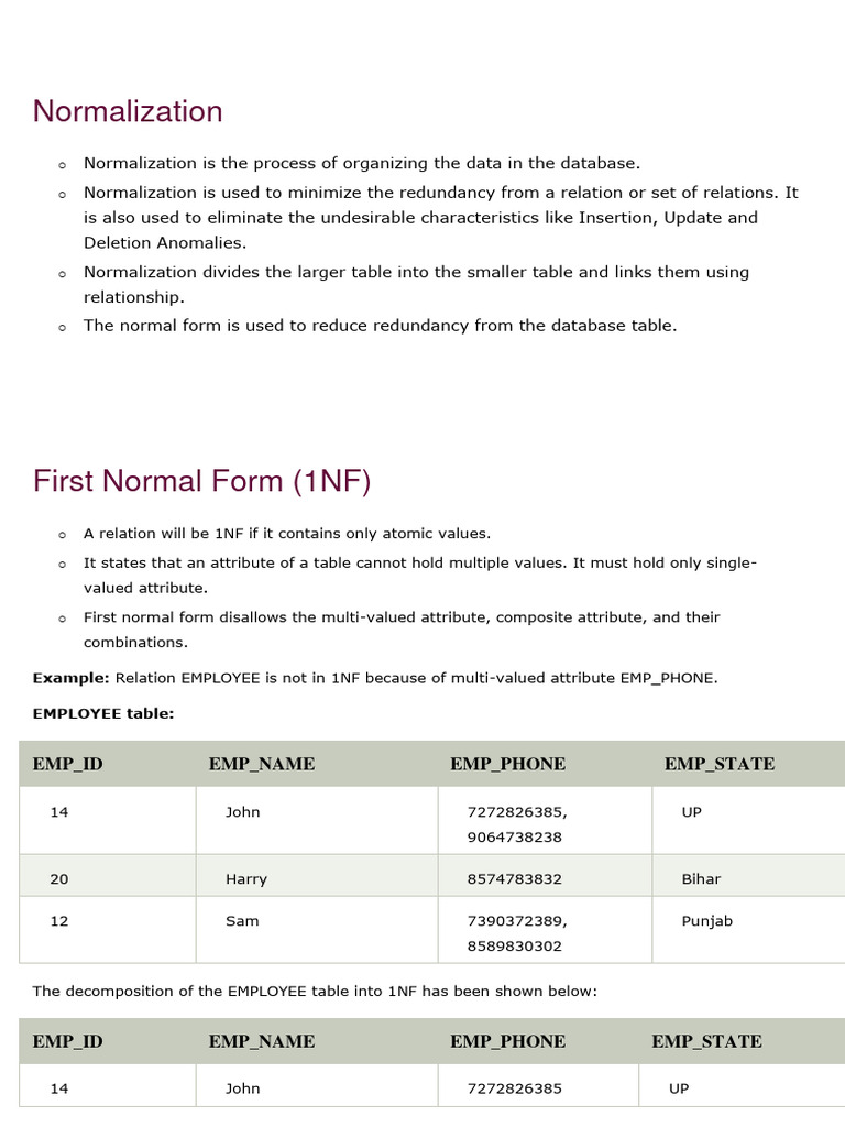 Normalization 1 Pdf Information Science Applied Mathematics