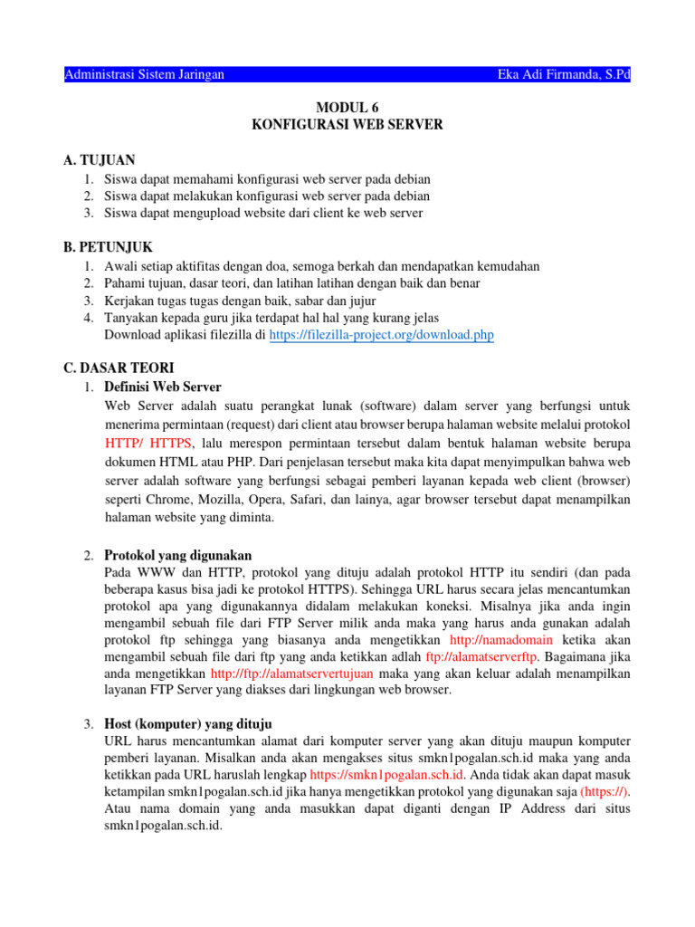 ASJ Modul 6 WEB SERVER | PDF | Bisnis