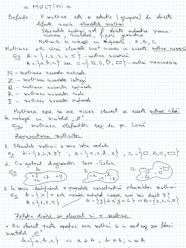 Lectie MULTIMI - Recapitulare Saptamana 1 | PDF