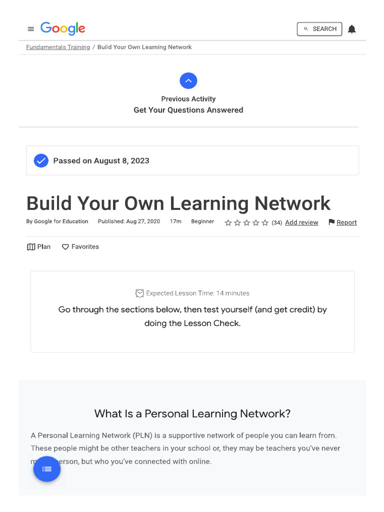 Build Your Own Learning Network | PDF
