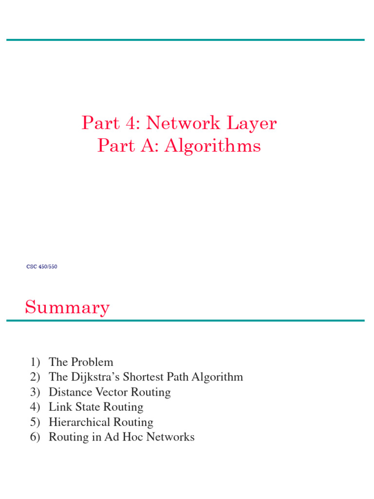 4 NetworkLayer PartI | Download Free PDF | Routing | Router (Computing)
