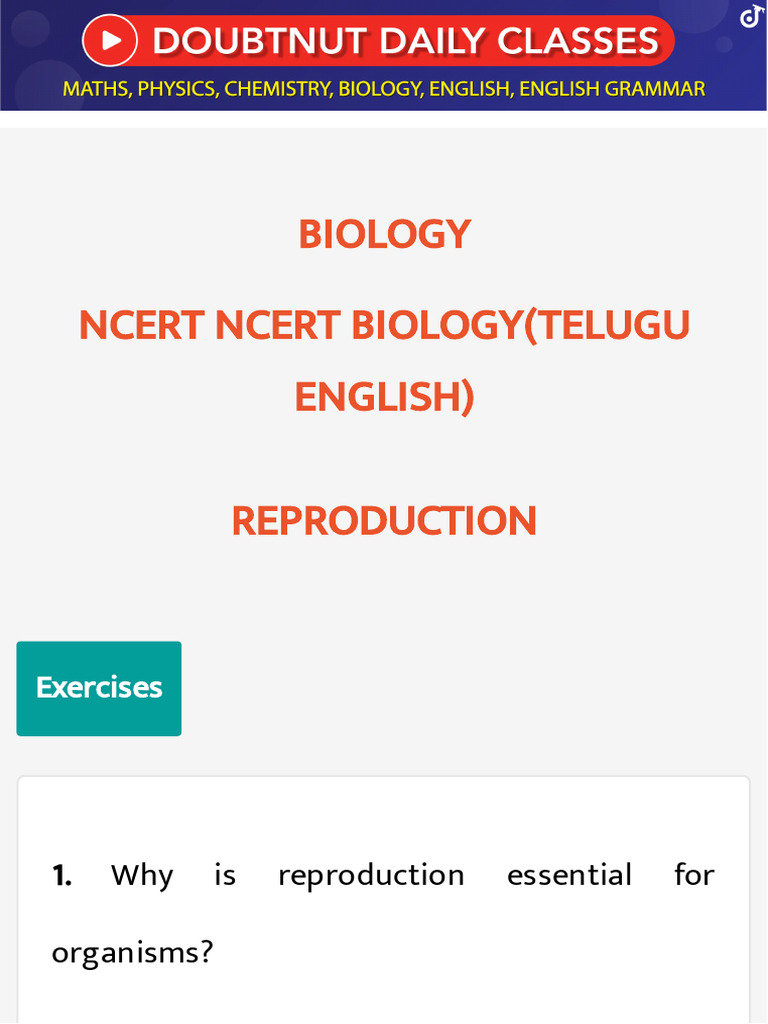 5594 Books Doubtnut Question Bank | PDF | Sexual Reproduction | Flowers