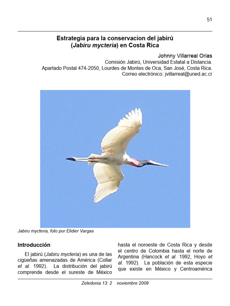 Estrategia de conservación del jabirú | PDF | Costa Rica | Conservación ...