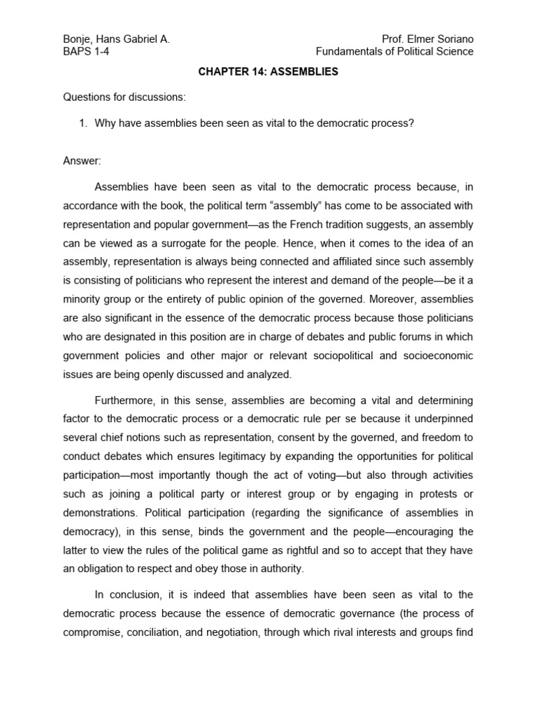 BONJE - Chapter 14 | PDF | Democracy | Political Ideologies