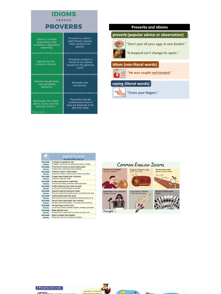 Idioms Vs Proverbs | PDF