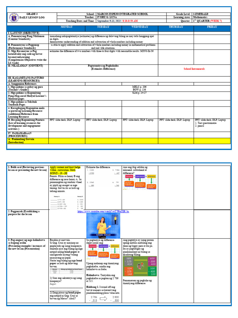 Dll-Math 3-Q1-W7 | PDF