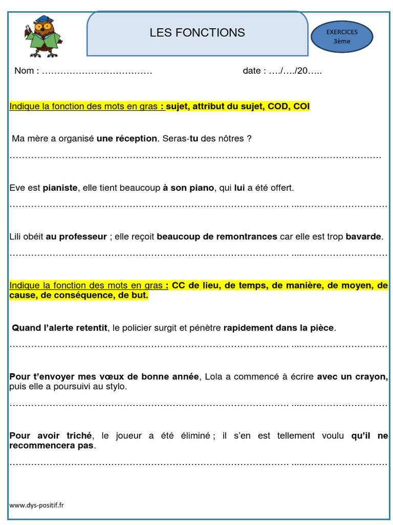 Grammaire Les Fonctions Des Mots | PDF | Cendrillon | Citrouille