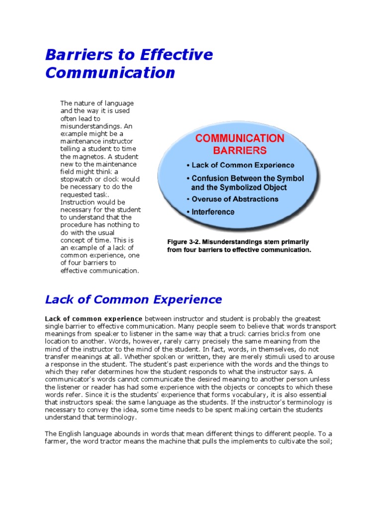 Barriers To Effective Communication | PDF | Abstraction | Mind